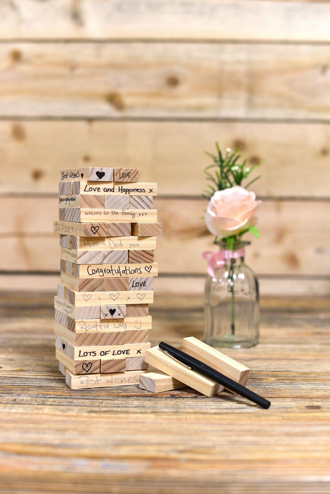 Personalised Wooden Blocks Guest Book - Guest Book - Wedding Day ...
