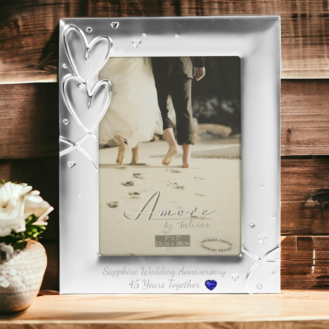 Personalised Sapphire Anniversary Silver Plated Photo Frame With ...