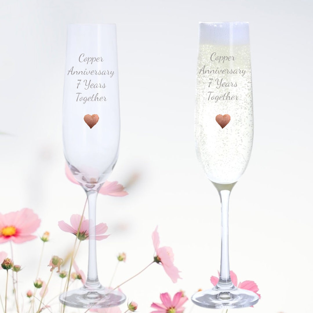 Dartington Copper Anniversary 7 Years Together, Real Copper Heart ...