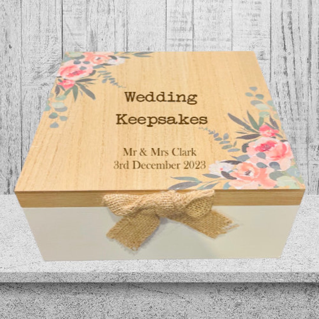 Personalised Wedding Keepsake Box, Wedding Keepsake Box, Anniversary Gift Box, Keepsake Box ...