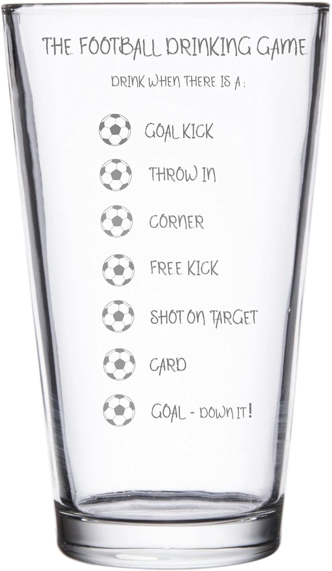 The Football Drinking Game Pint Glass Game Fun Friends Party - Free ...