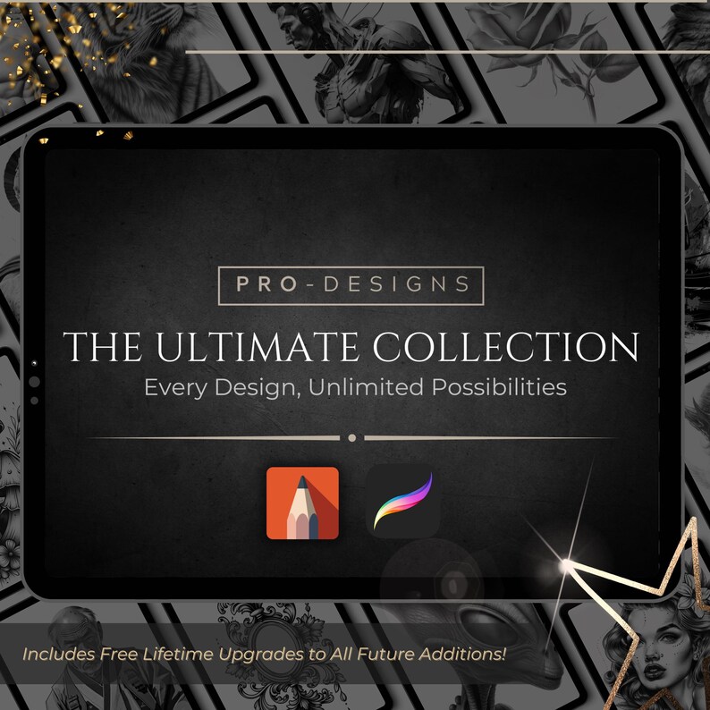 The Ultimate Procreate and Tattoo Design Mega Bundle: 140 Packs, 14,000 ...