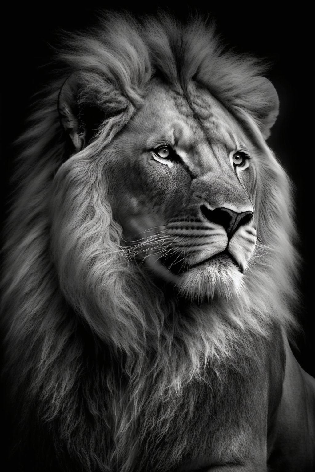 Black and White Lion PRINTABLE, Decor, Art, Lion, Poster, Animal Poster ...