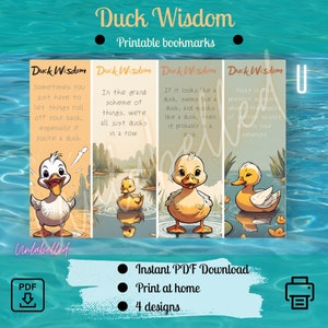Cute Duck Bookmarks - Printable - Etsy