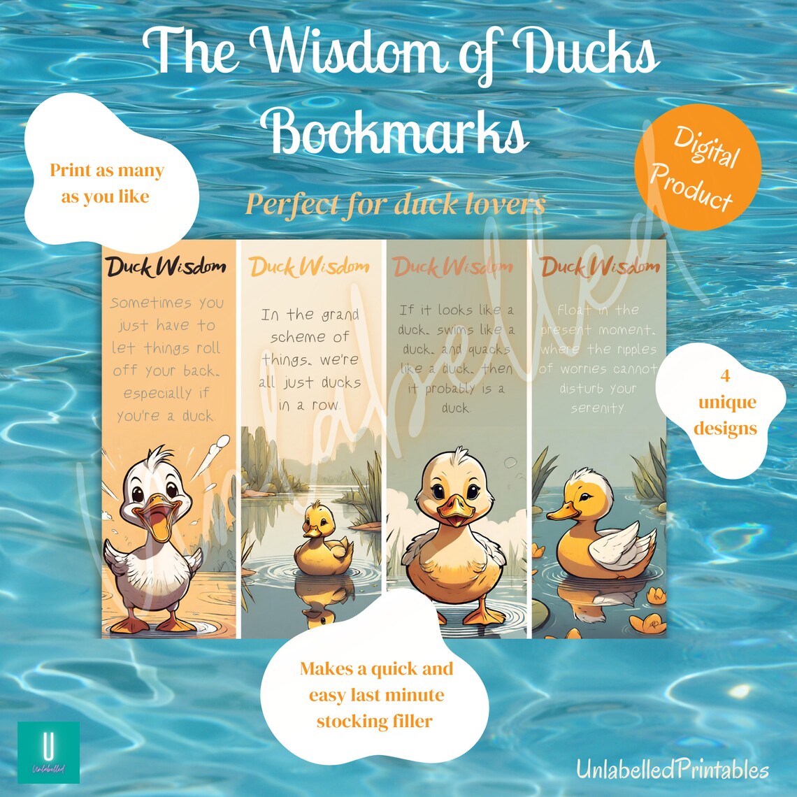 Cute Duck Bookmarks - Printable - Etsy