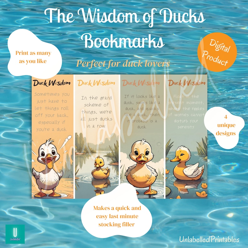 Cute Duck Bookmarks - Printable - Etsy