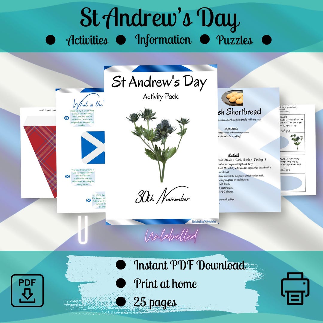 St. Andrew's Day | Printable Activity Booklet - Etsy