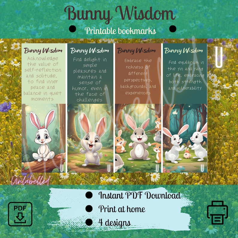 Cute Bunny Bookmarks - Printable - Etsy