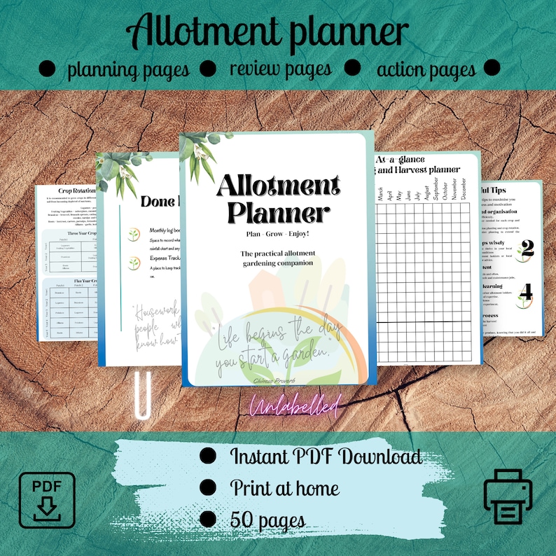 Allotment Planner | Printable | Undated - Etsy