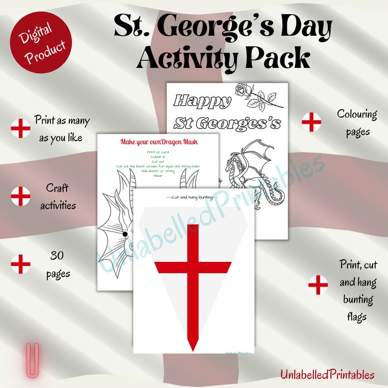 St Georges Day Printable Activity and Puzzle Pages - Etsy