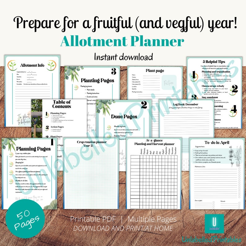 Allotment Planner | Printable | Undated - Etsy