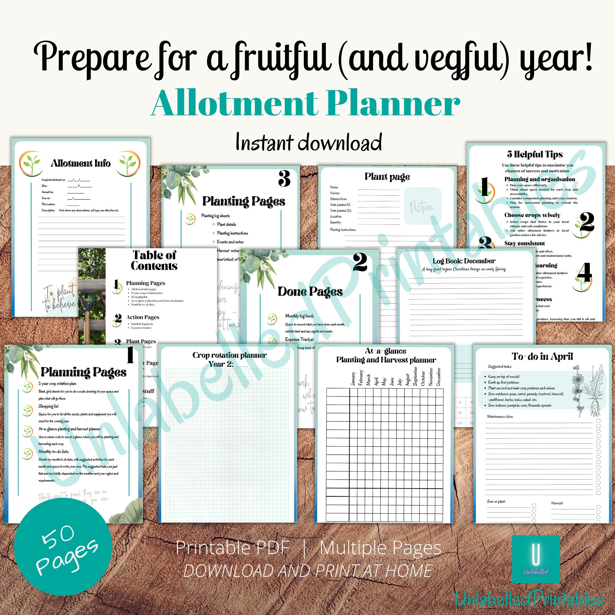 Allotment Planner | Printable | Undated - Etsy