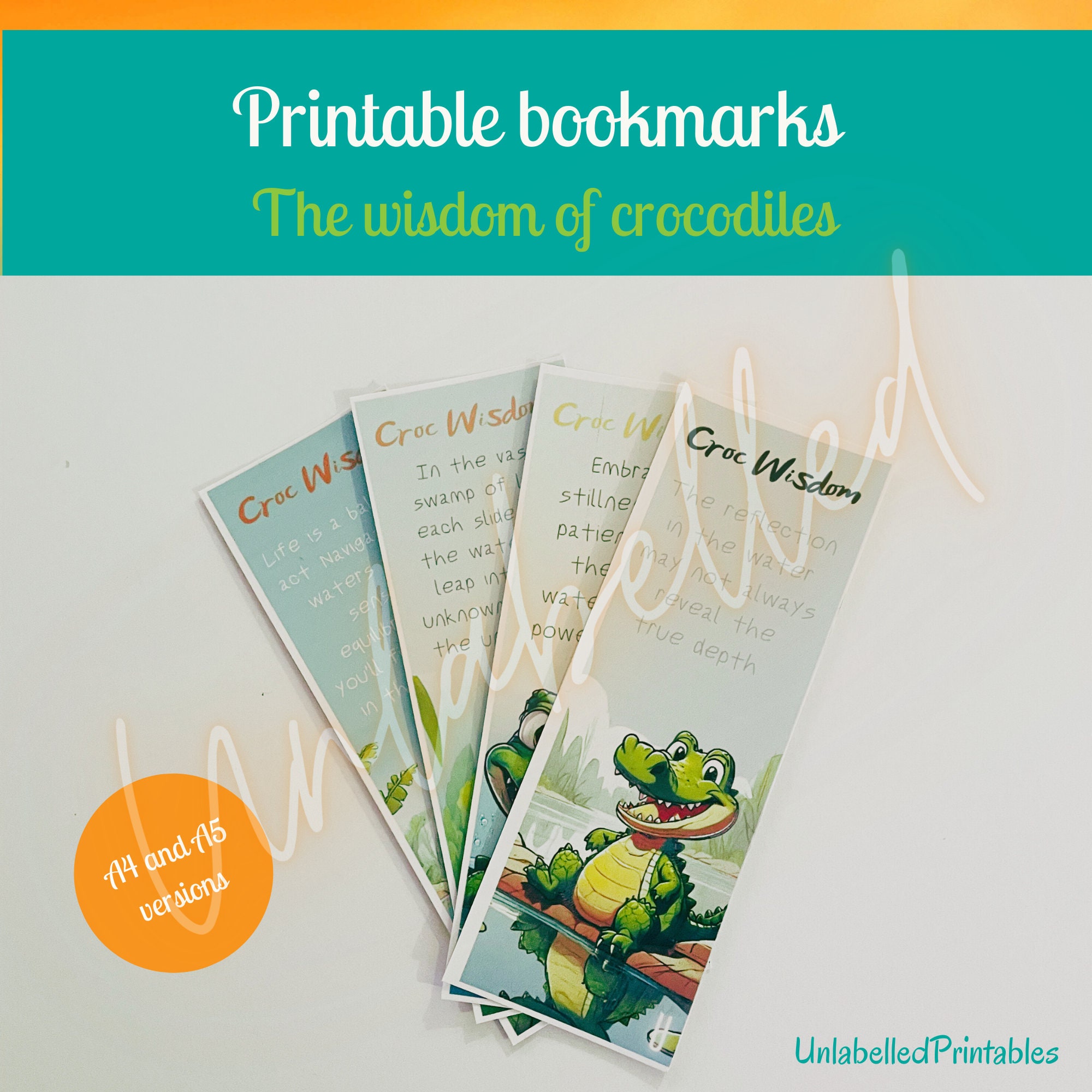 Cute Crocodile Bookmarks - Printable - Etsy