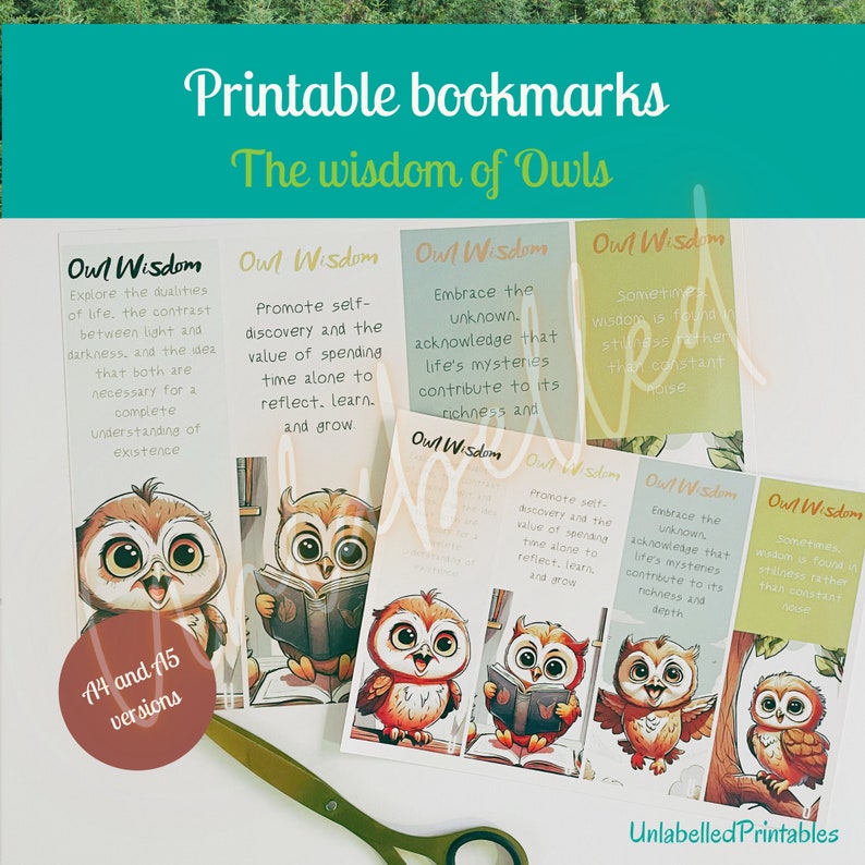 Cute Owl Bookmarks - Printable - Etsy