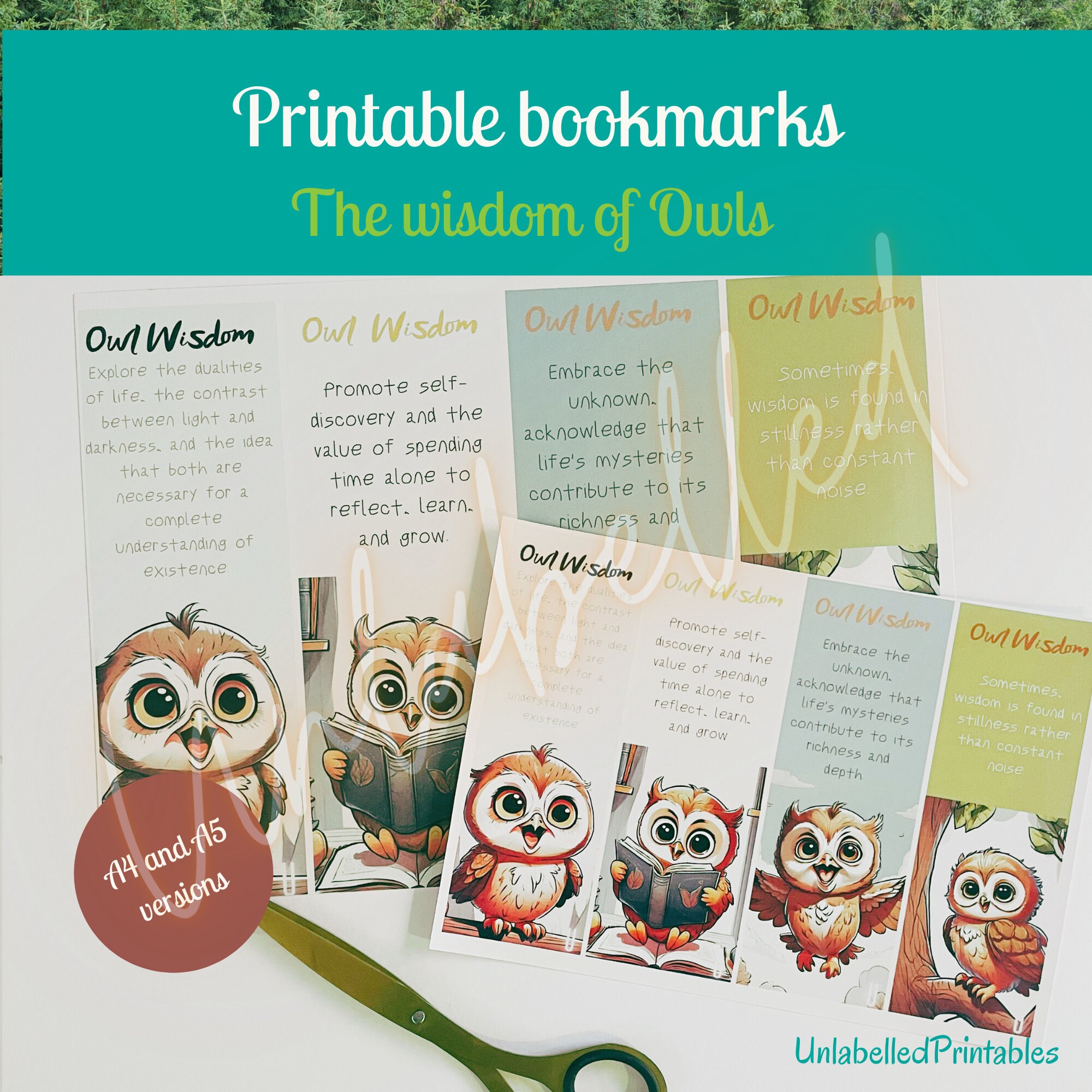 Cute Owl Bookmarks - Printable - Etsy
