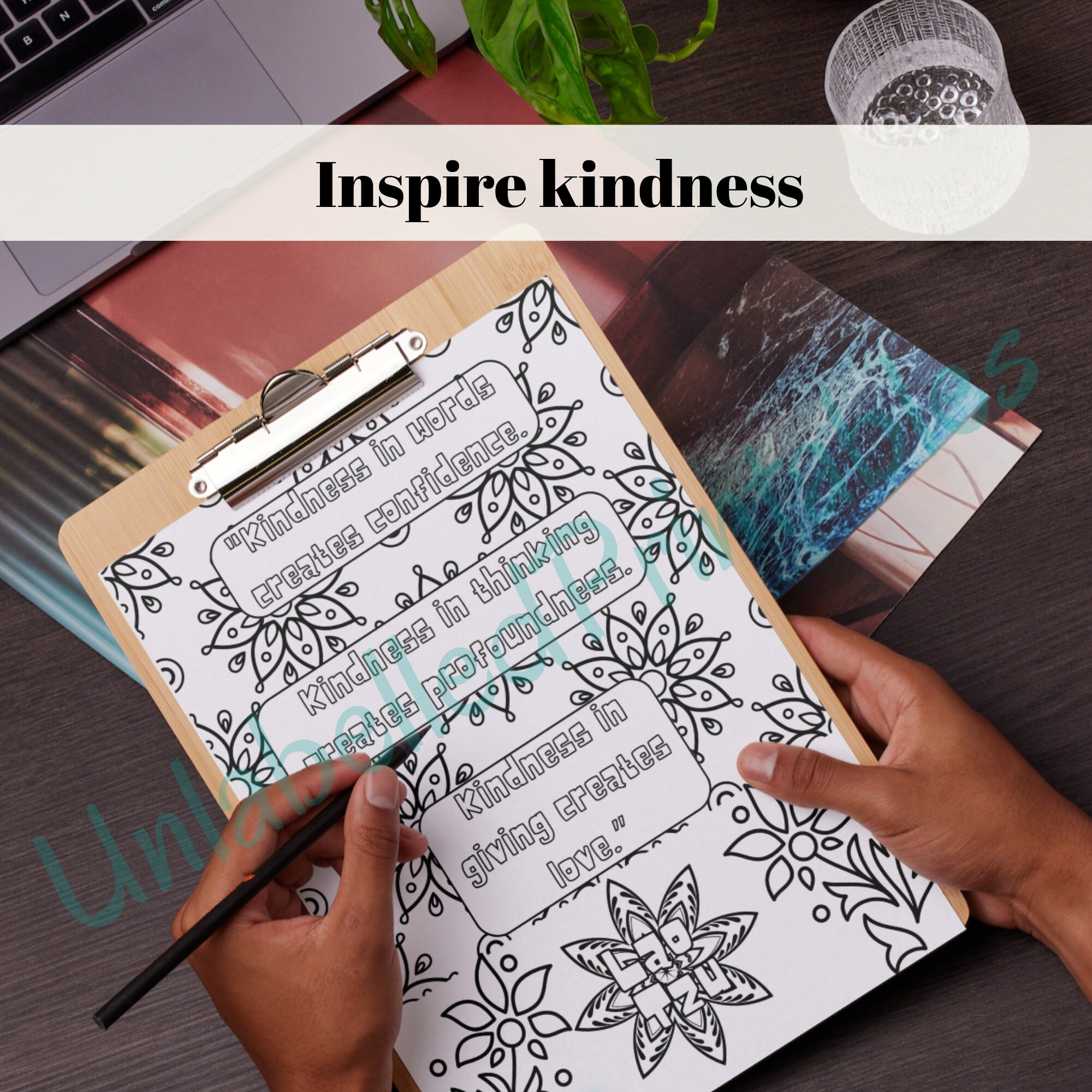 Kindness Colouring Pages - Printable - Etsy
