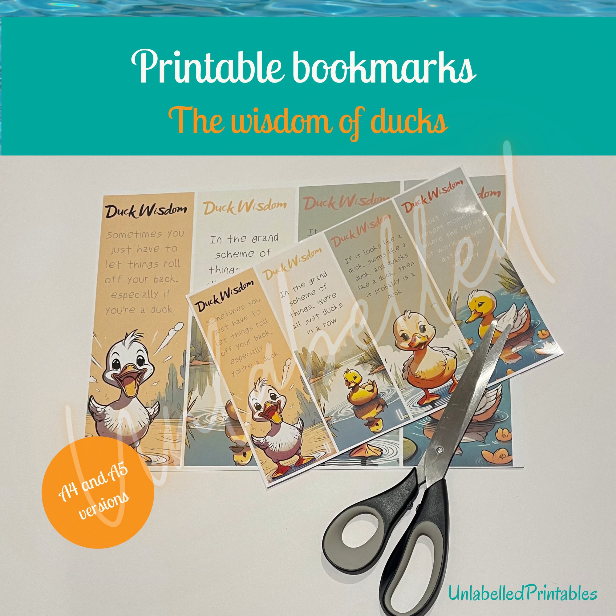 Cute Duck Bookmarks - Printable - Etsy