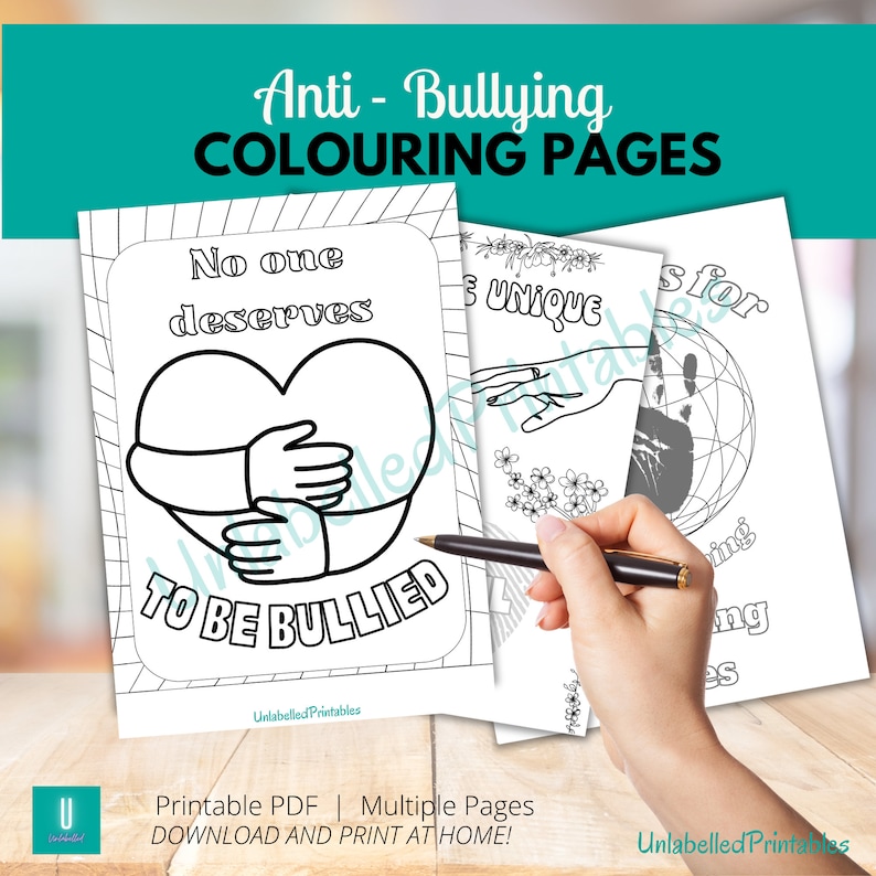 Positive Anti-bullying Quotes - Printable Colouring Pages - Etsy
