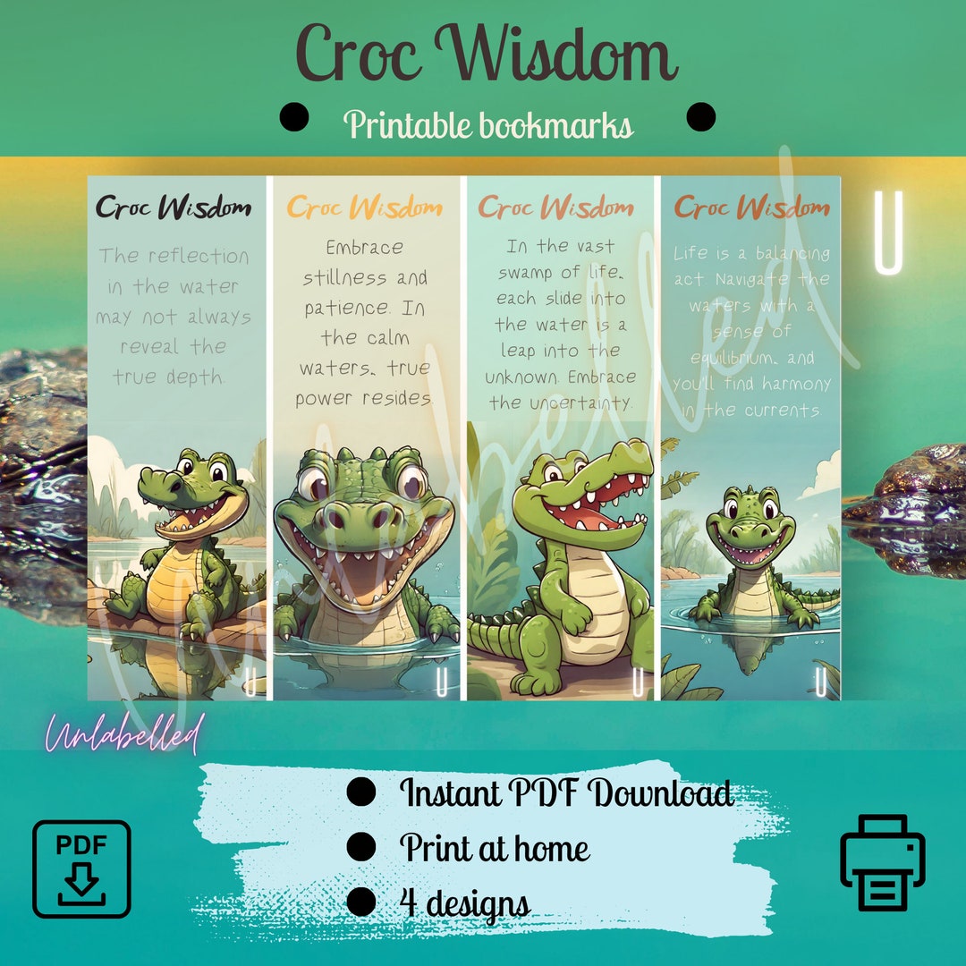 Cute Crocodile Bookmarks - Printable - Etsy