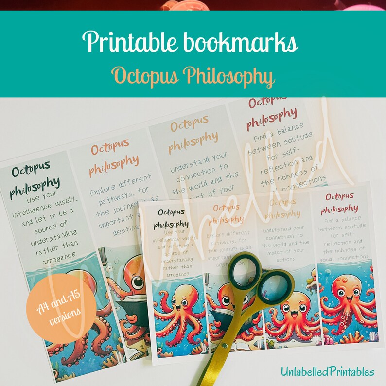 Cute Octopus Bookmarks - Printable - Etsy UK