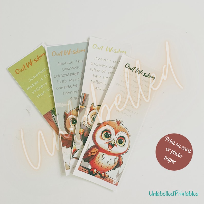 Cute Owl Bookmarks - Printable - Etsy