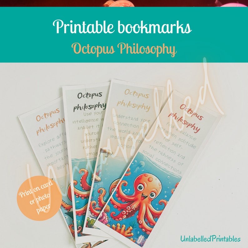 Cute Octopus Bookmarks - Printable - Etsy