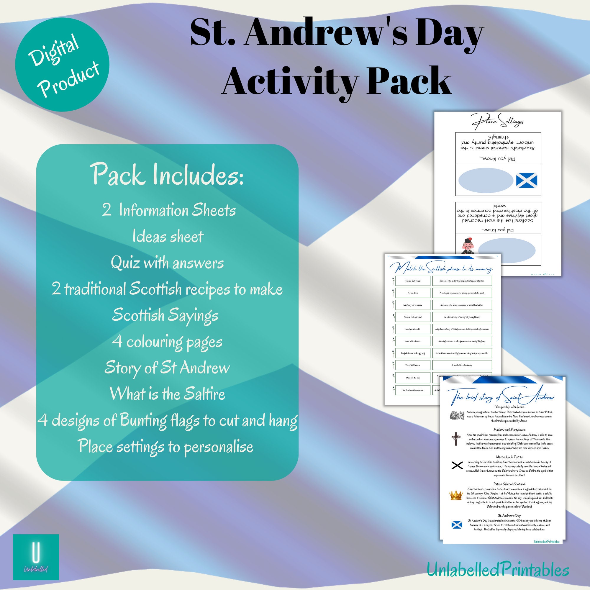 St. Andrew's Day Printable Activity Booklet - Etsy UK