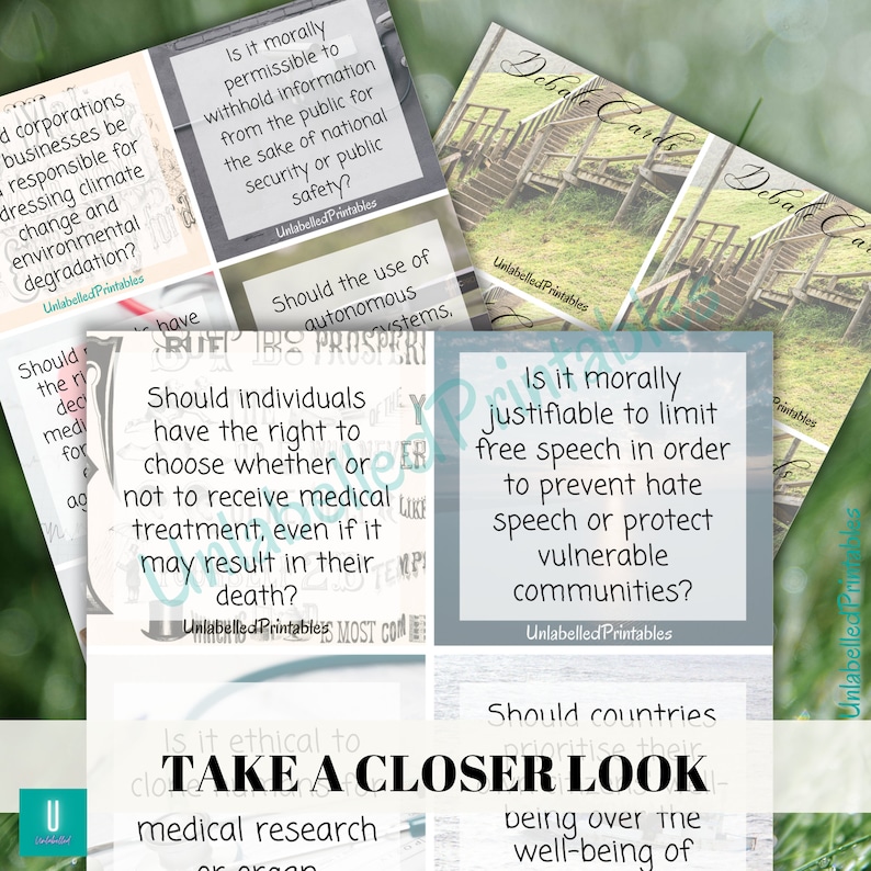 Moral Dilemma Debate Cards - Printable - Etsy