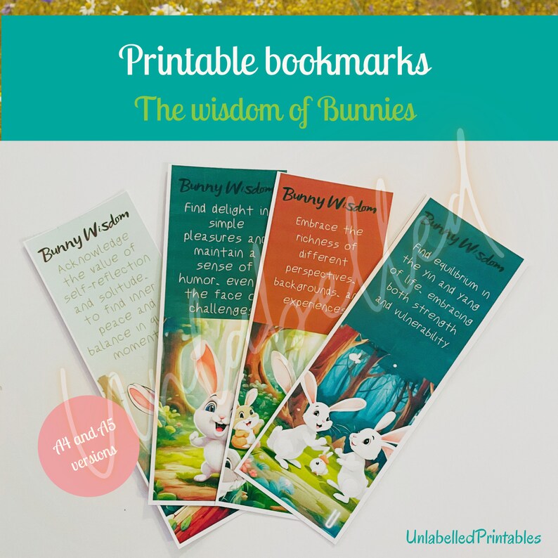 Cute Bunny Bookmarks - Printable - Etsy