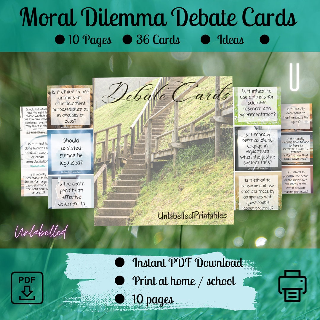 Moral Dilemma Debate Cards - Printable - Etsy
