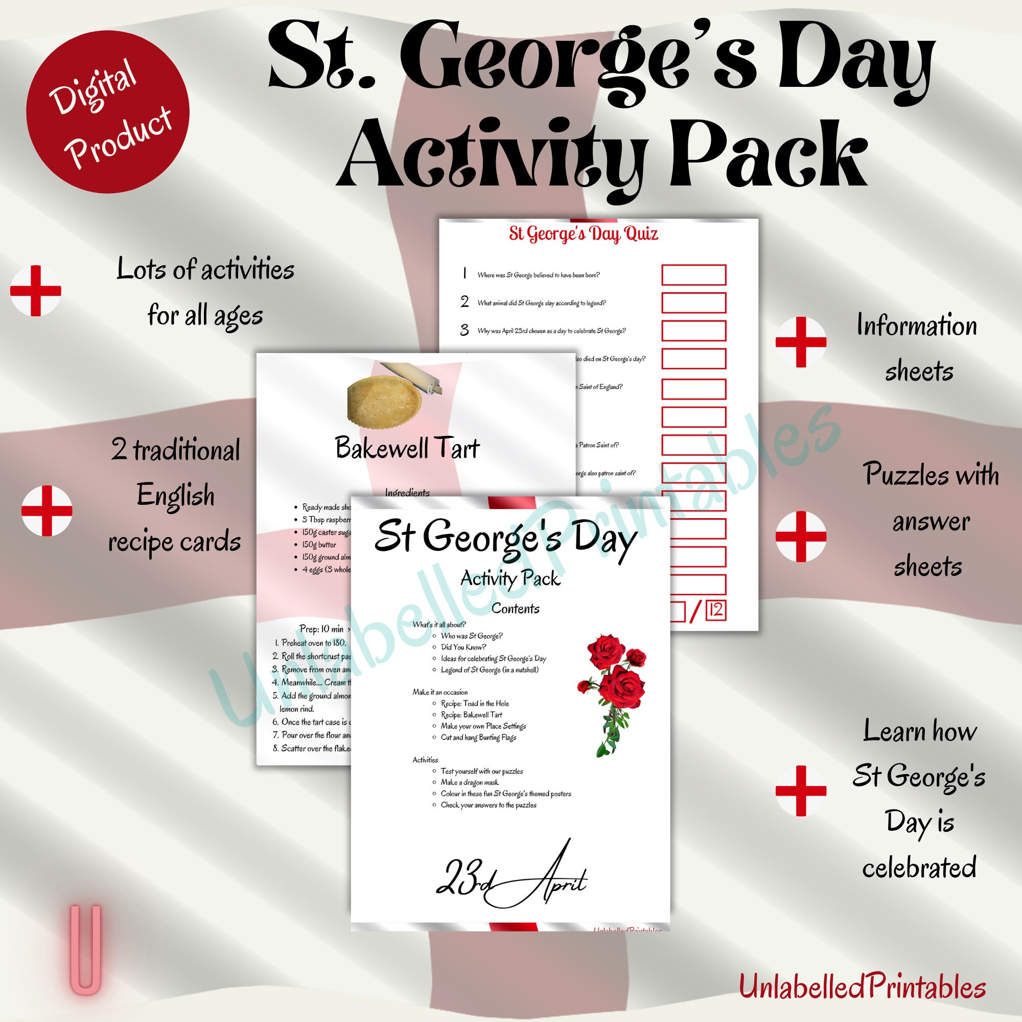 St George’s Day | Printable Activity and Puzzle Pages - Etsy