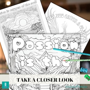 Live With Passion Inspirational Coloring Pages - Printable - Etsy