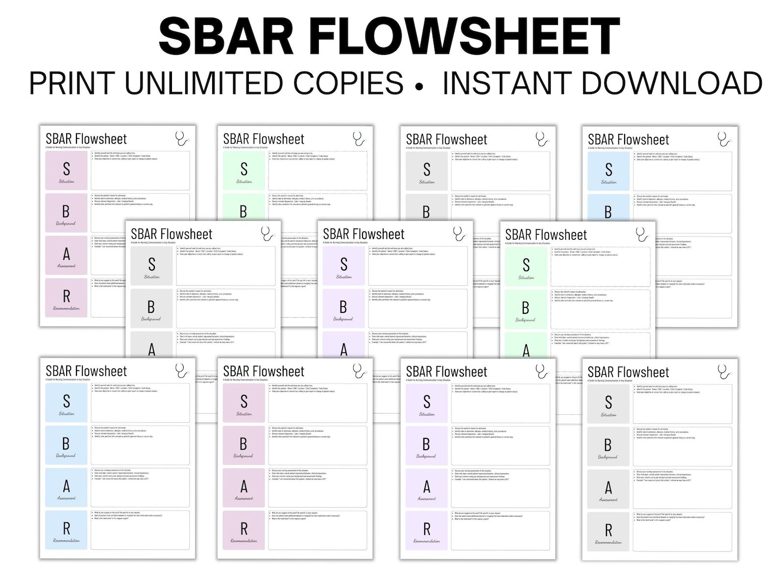 SBAR Nursing Flowsheet | Nurse Templates | RN LPN Students | Care Plan ...