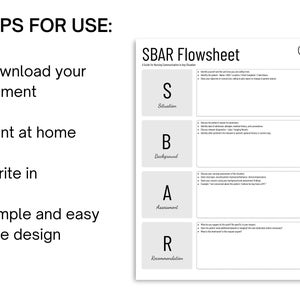 SBAR Nursing Flowsheet | Nurse Templates | RN LPN Students | Care Plan ...