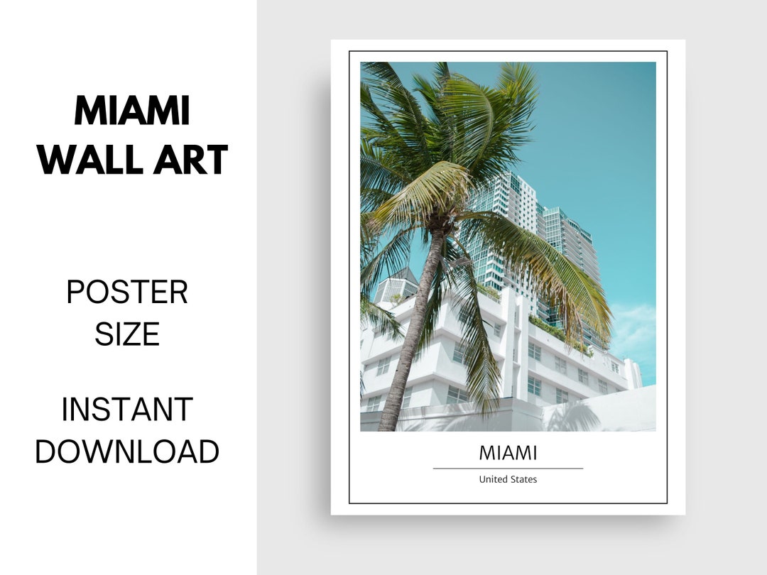 Miami Wall Art | Cities, Location, Travel | Beach, Palm Tropical Prints ...