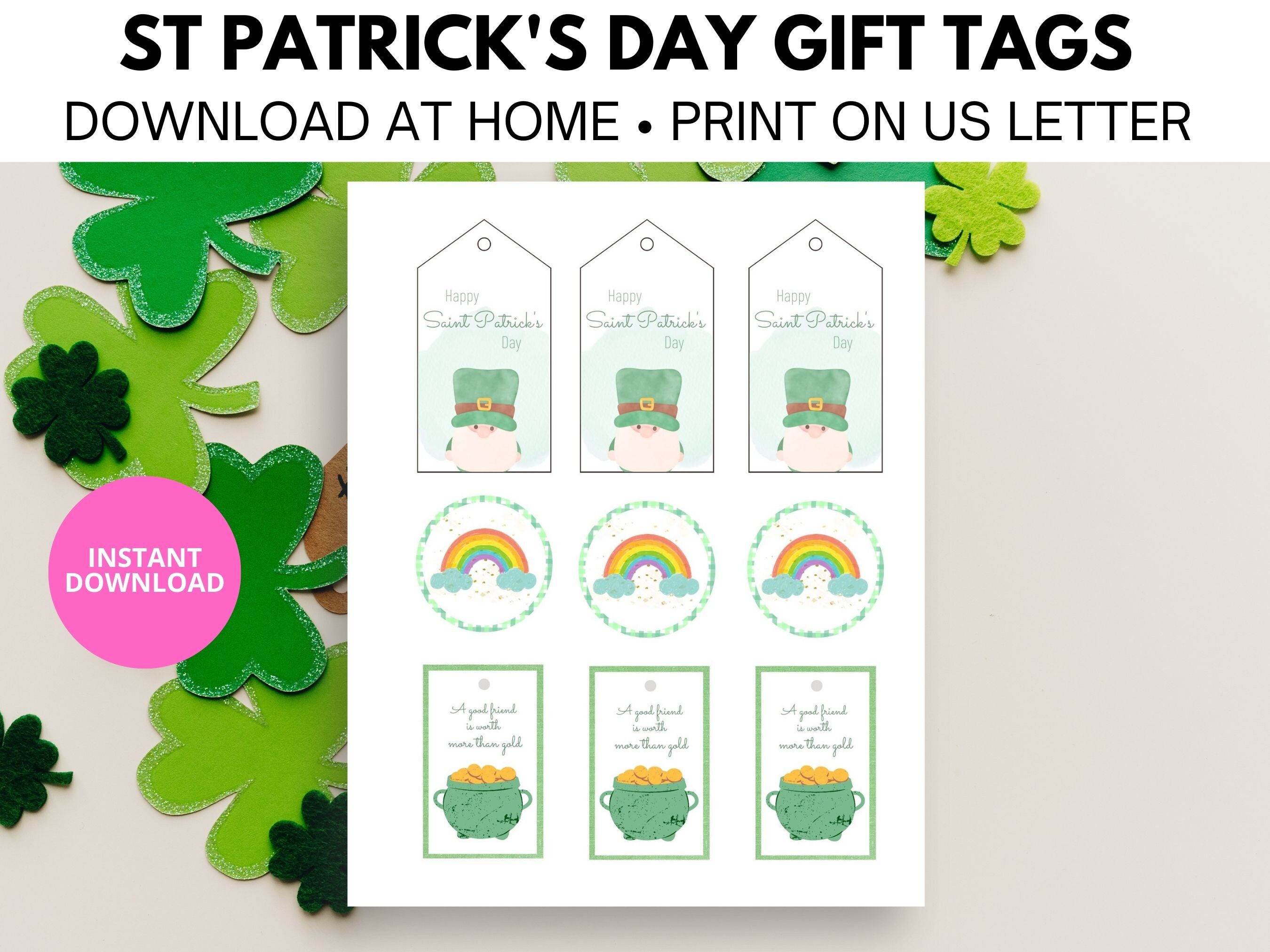 Saint Patrick's Day Gift Tags | Printable PDF | Instant Download | Gift ...