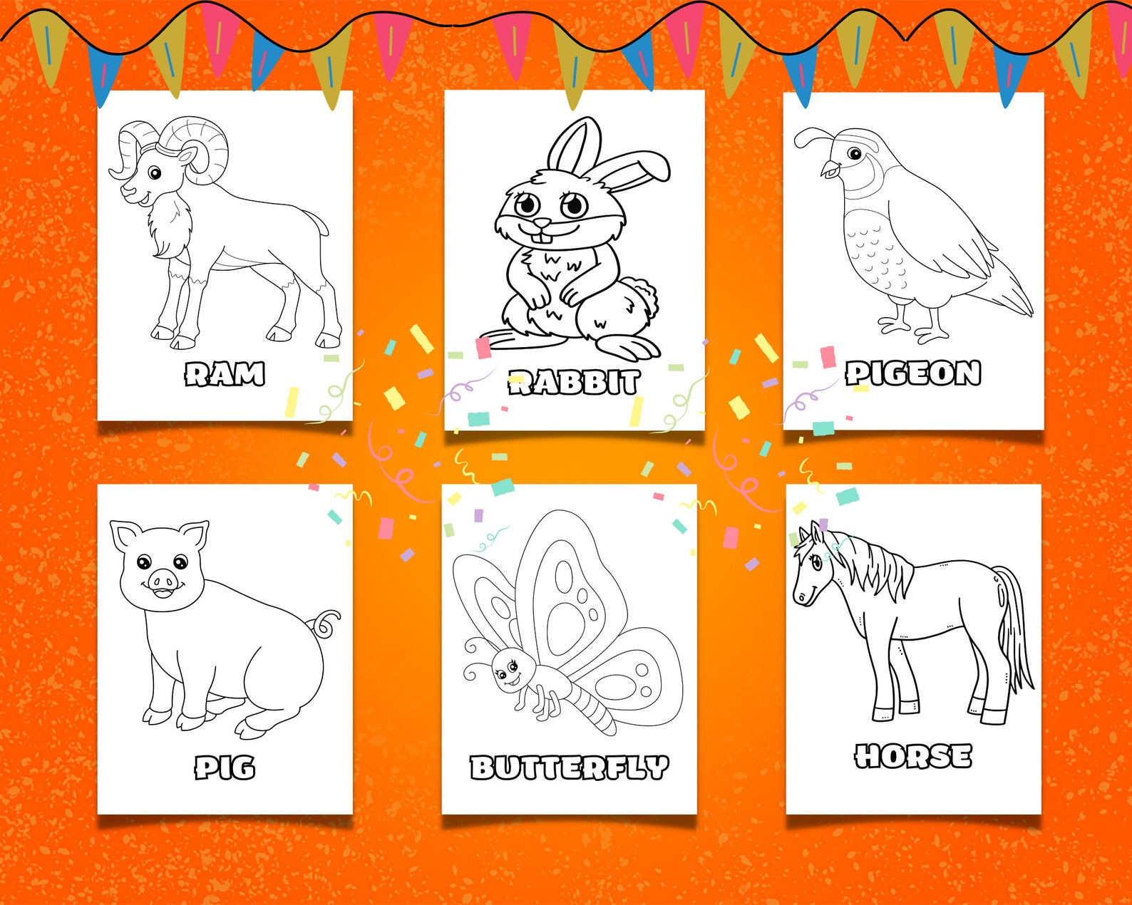 Digital Fun Animals Learning Printable Coloring Page for Kids - Etsy