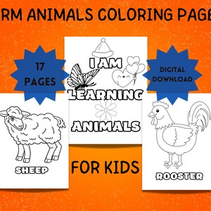 Digital Fun Animals Learning Printable Coloring Page for Kids - Etsy