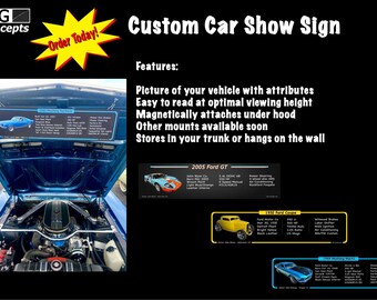 Sign for Show Car - Etsy