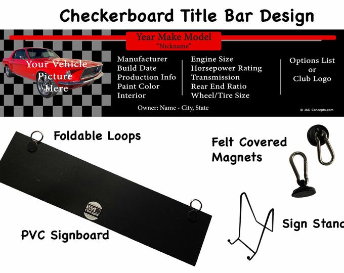 Car Show Display Sign - Title Bar Design - Checkerboard - Etsy