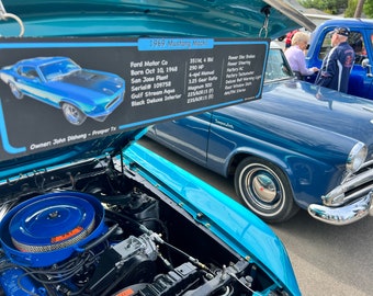 Custom Car Show Display Sign Board Personalized Plaque for Car ...