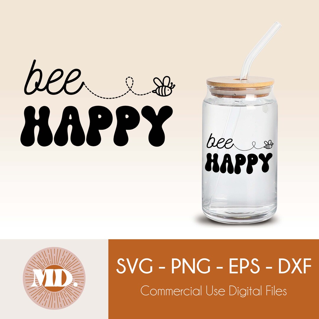 Bee Happy Spring Svg Png Eps Dxf Instant Digital Download Files ...