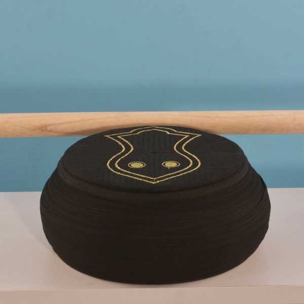 Islamic Turban Sarık – Black & White Imam Hat With Gold Embroidery ...