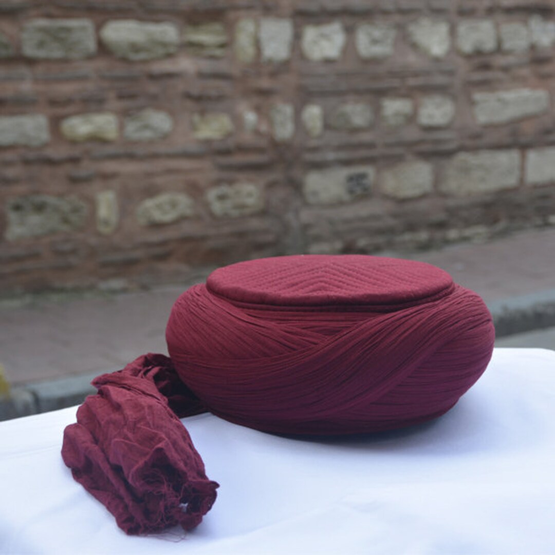 Islamic Prayer Hat Burgundy Handmade, Islamic, Islambol Bazaar - Etsy