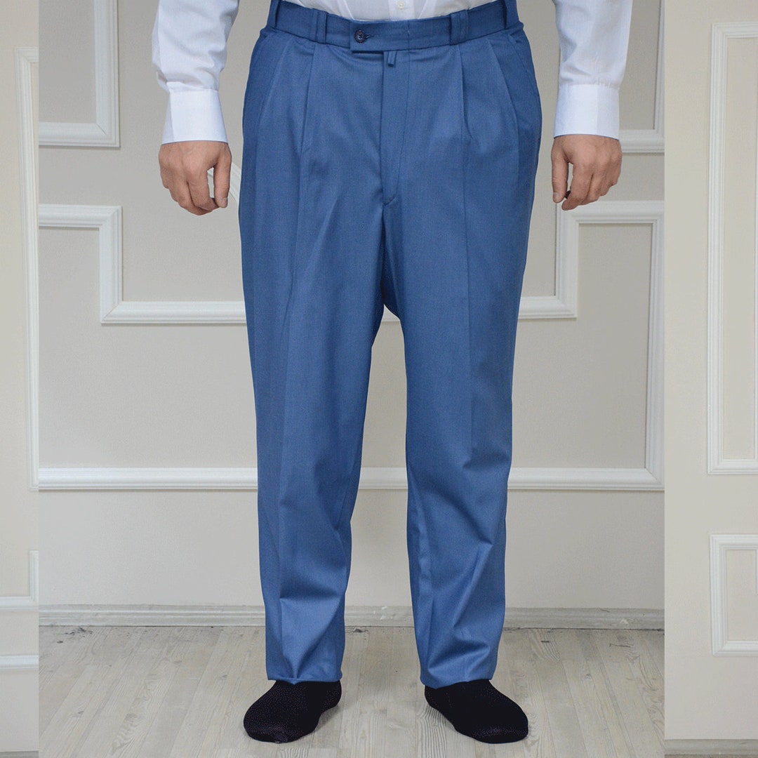 Men’s Pleated Islamic Trousers – Slim Ottoman Style Pants – Modest Fit ...