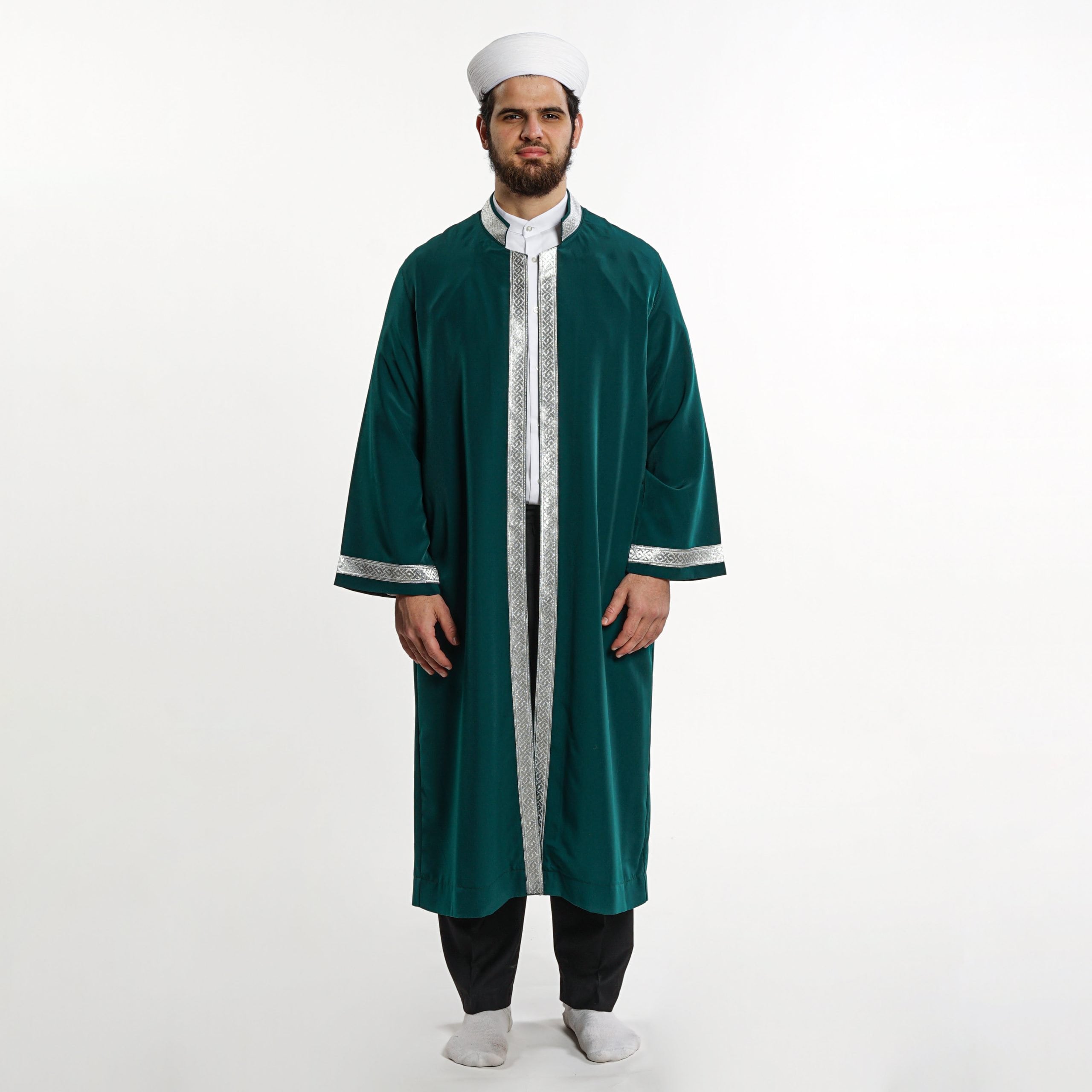 Green Imam Robe With Border Green Prayer Robe Islamic Robe - Etsy