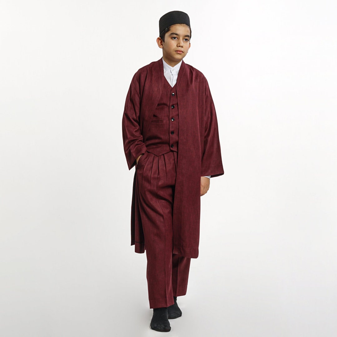 Children's Robe Vest and Shalwar Set, | Islamic Clothing for Kids ...