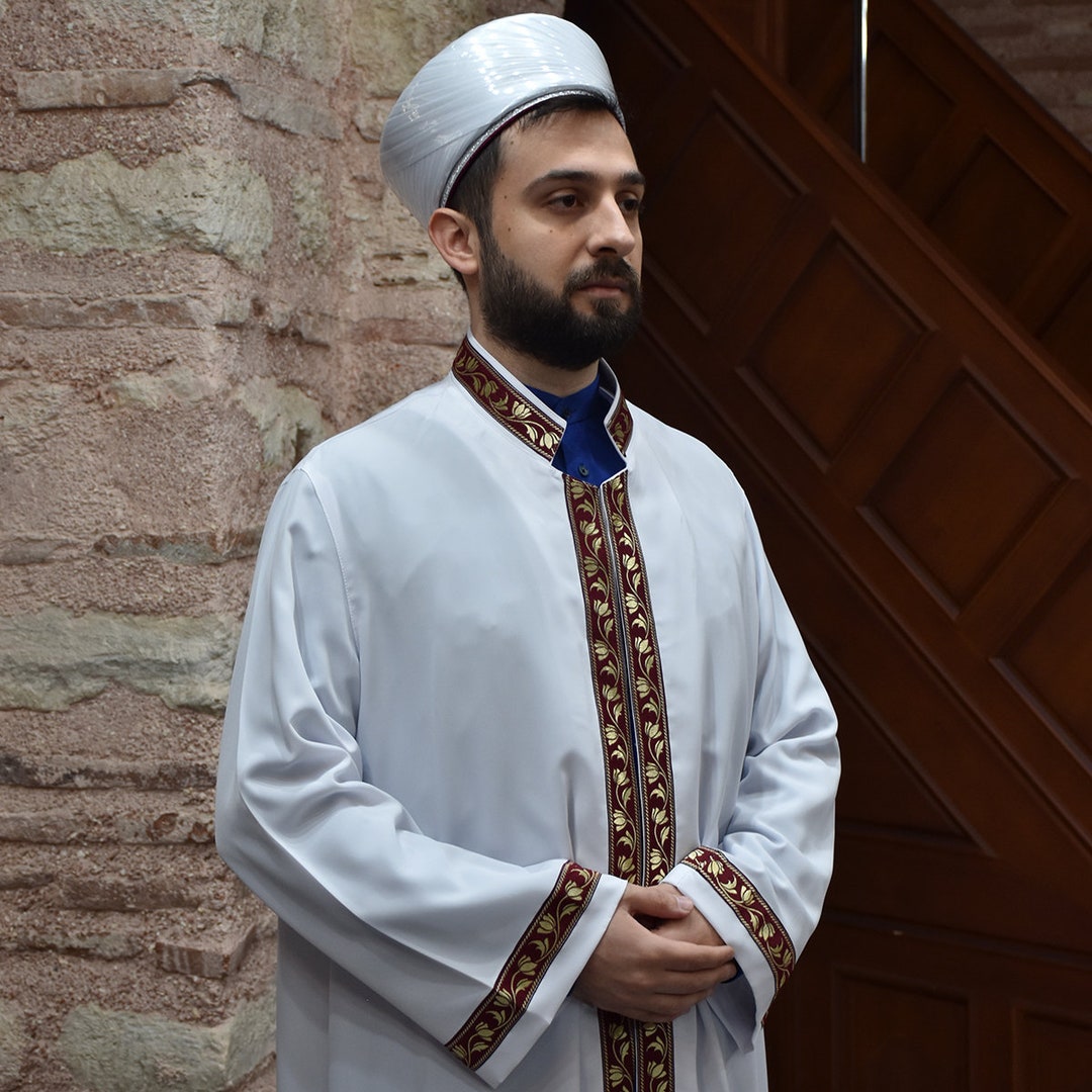 Bordered Imam Robe Models Islamic Robe Prayer Robe - Etsy