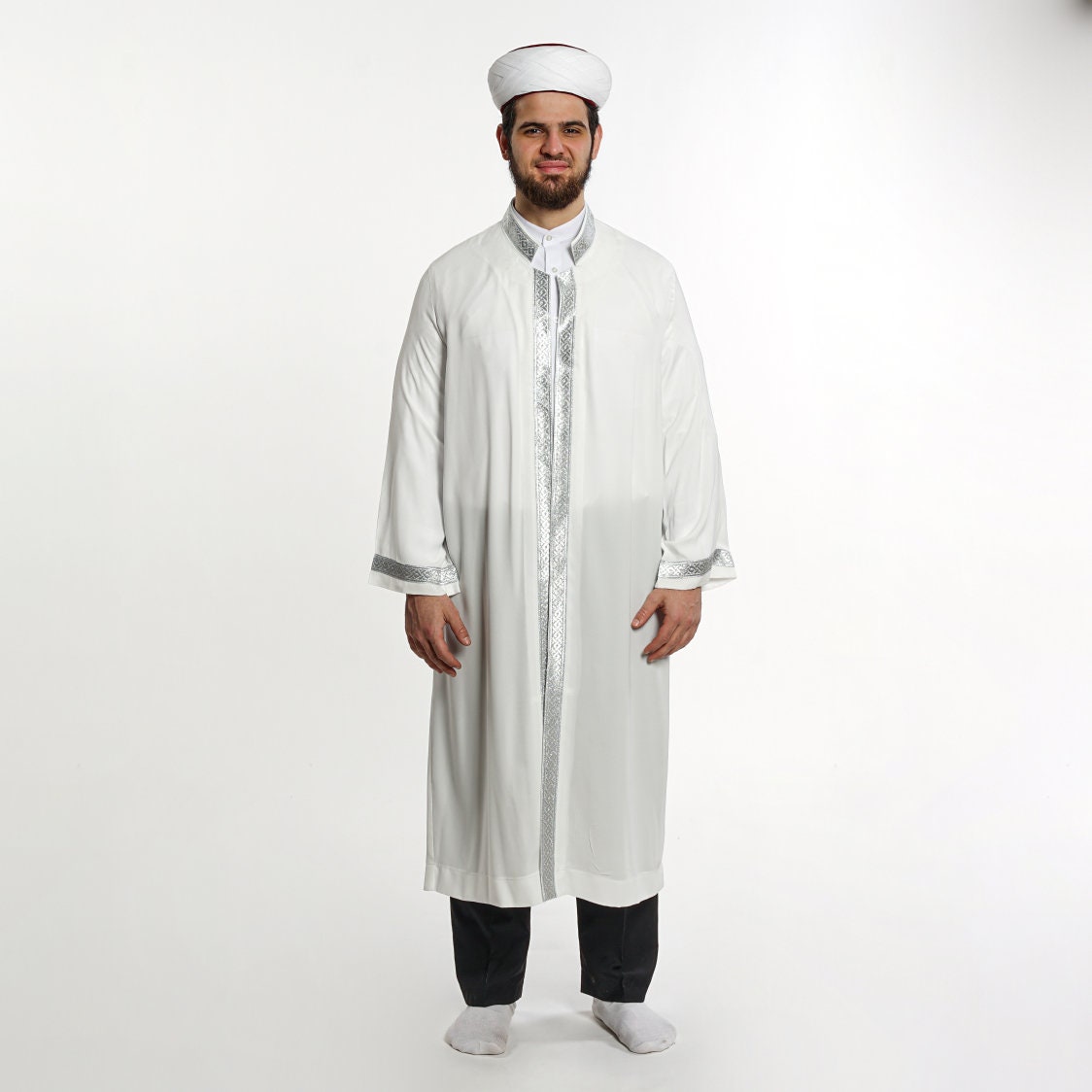 Bordered Imam Robe Models Islamic Robe Prayer Robe - Etsy