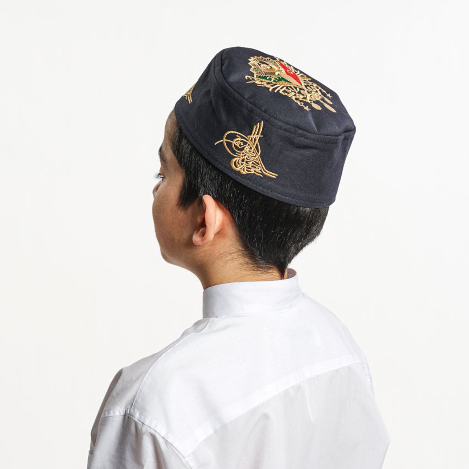 Child Ottoman Sancak Skullcap, Smooth Textured Velvet Lined Turkish ...